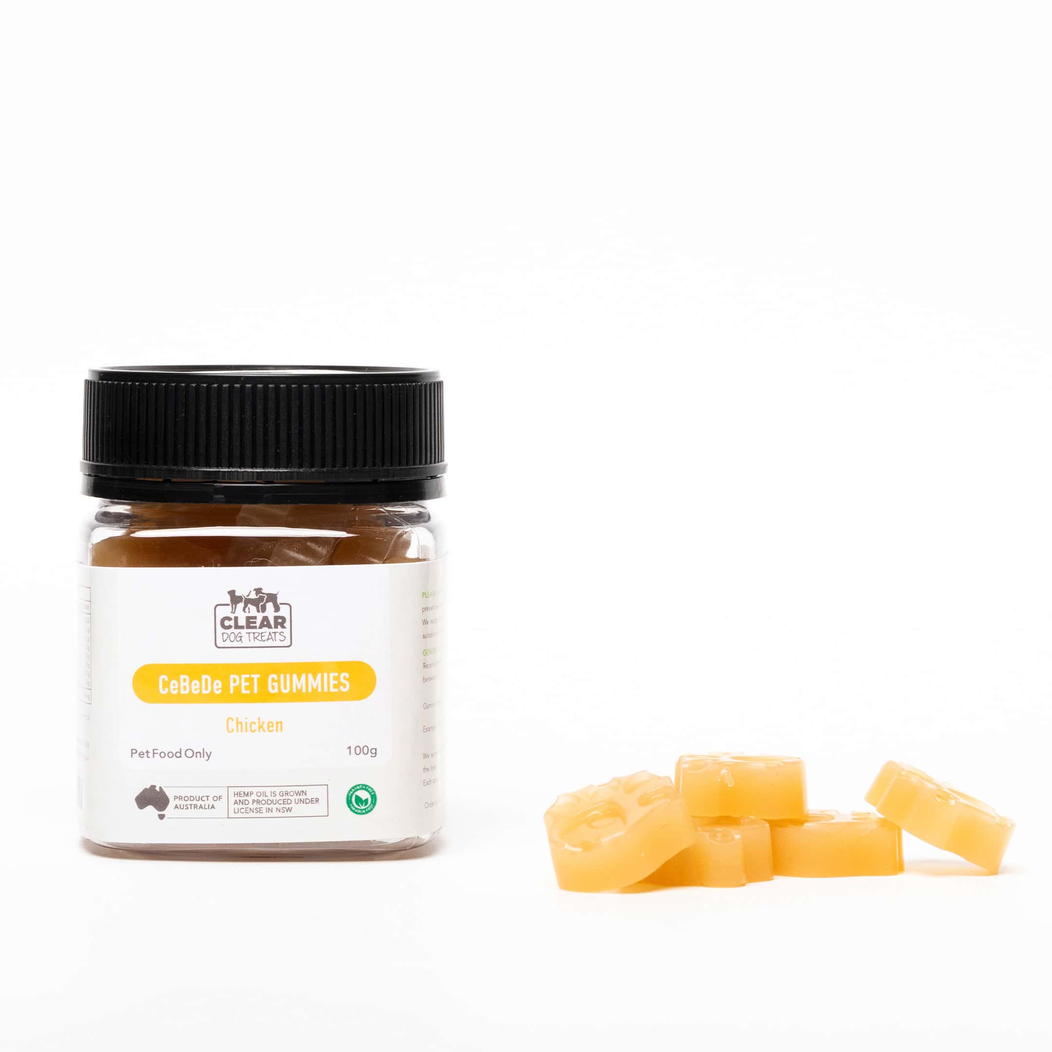 CeBeDe Pet Hemp Oil Gummies - Chicken - Clear Dog Treats